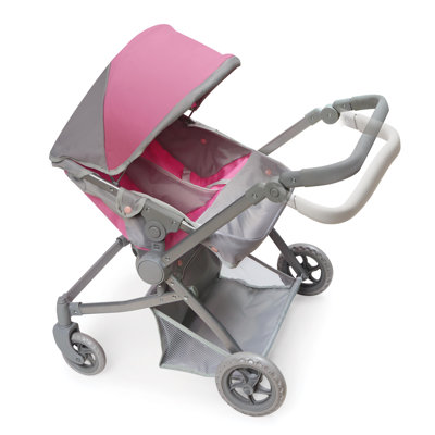 Badger Basket Voyage Twin Carriage Doll Stroller Grey Pink Wayfair Canada